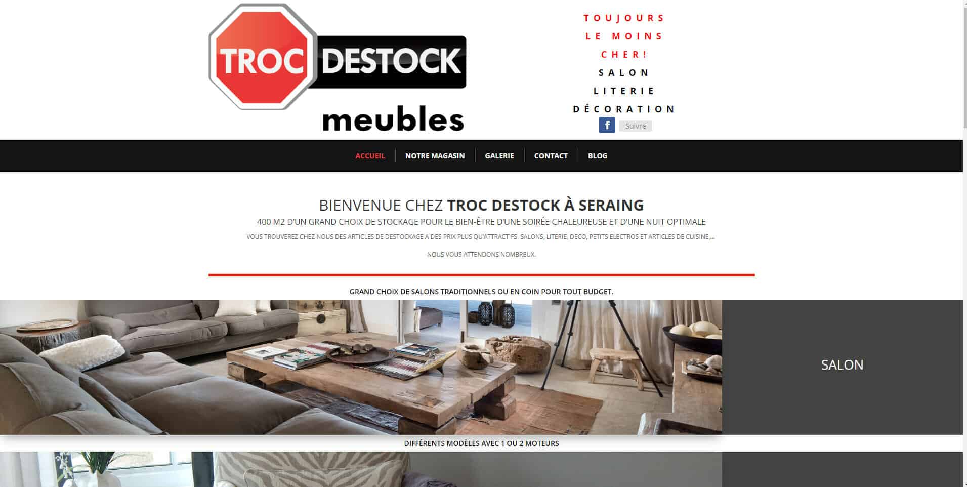 Création du site Troc-destock meubles - Visual Web Design